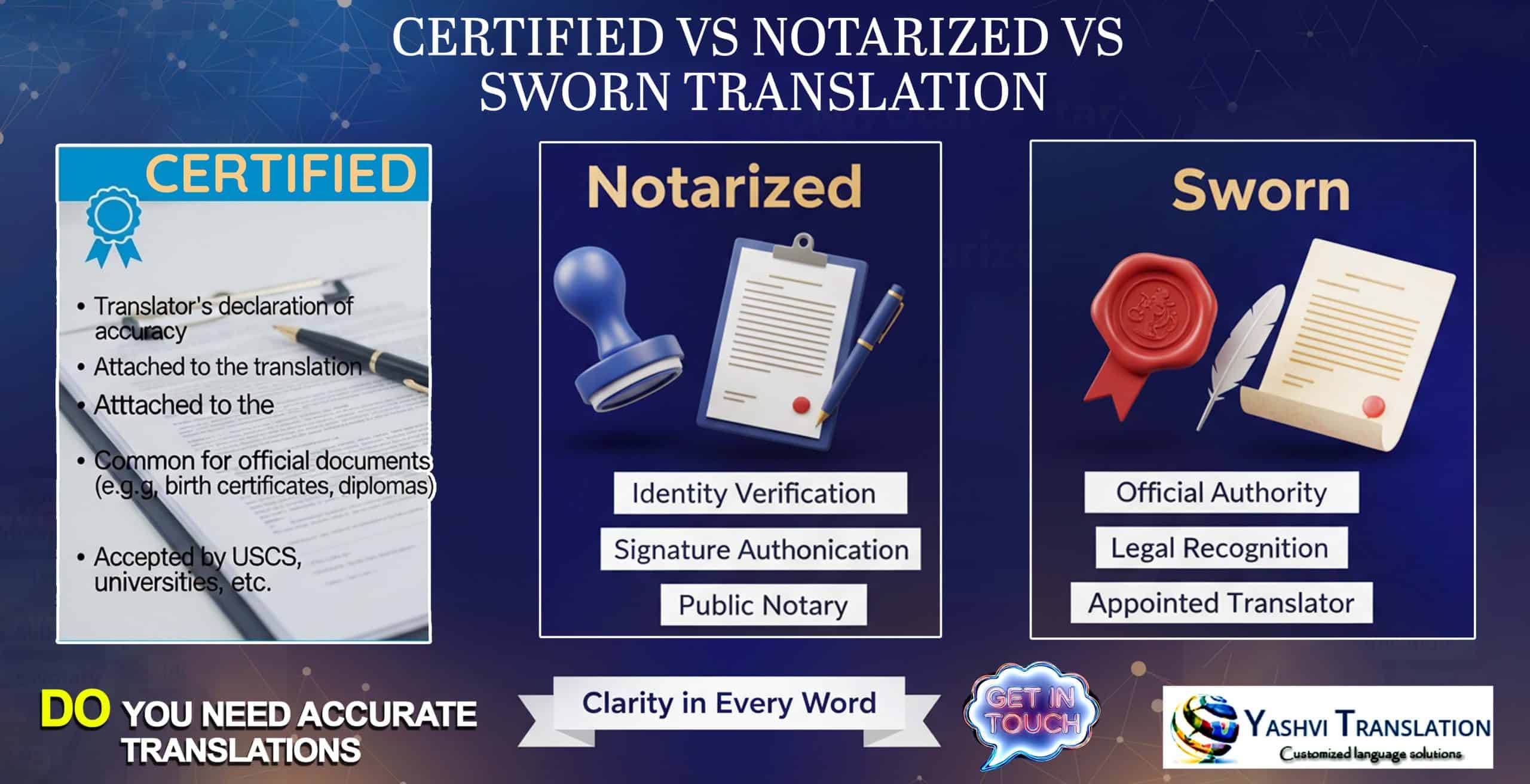 Certified vs Notarized vs Sworn Translation: The Ultimate Guide